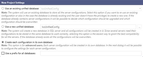Creating Separate Configuration Databases