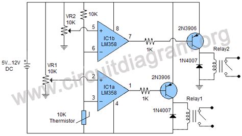 Two Level Temperature Switch Circuit Diagram