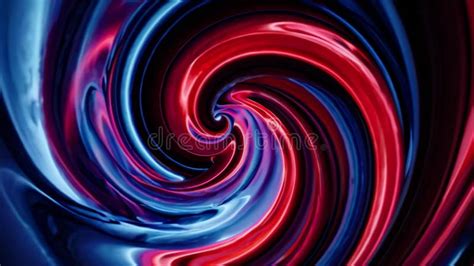Dynamic Swirling Abstract Pattern In Blue And Red With Glossy Liquid Surface Stock Footage