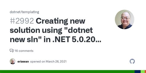 Creating New Solution Using Dotnet New Sln In Net 50201 Sdk Has