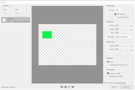 Export As To Export Png Moves The Image On The Can Adobe Community