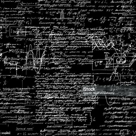 기하학 수학 물리학 전자 공학 과목의 완벽 한 패턴입니다 수학 방정식 및 계산 끝 없는 손 글 검은 배경 에너지 질량 등가원리에 대한 스톡 벡터 아트 및 기타 이미지