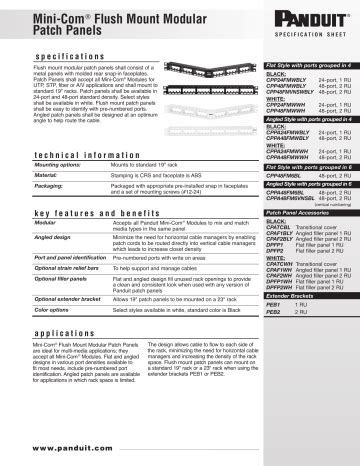 Panduit CPPA FMWBLY Flush Mounted Specification Sheets Manualzz