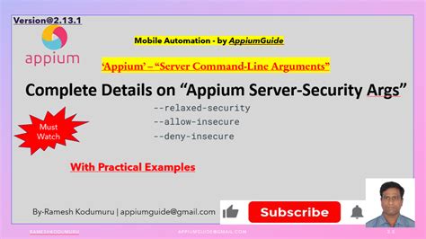 83 Appium Cli 3 Complete Guide To Appium Server Security Arguments