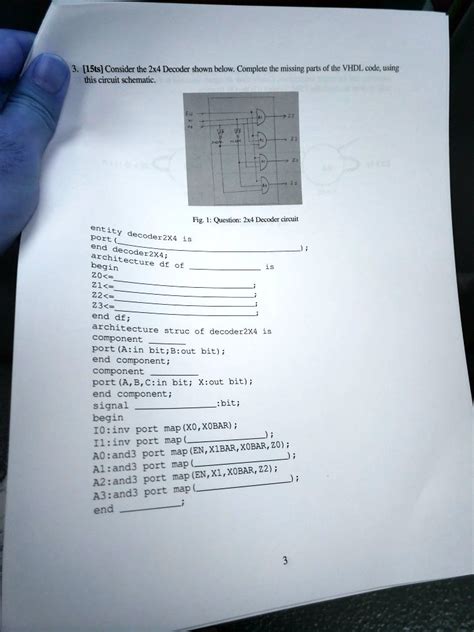 Solved Consider The 2x4 Decoder Shown Below Complete The Missing