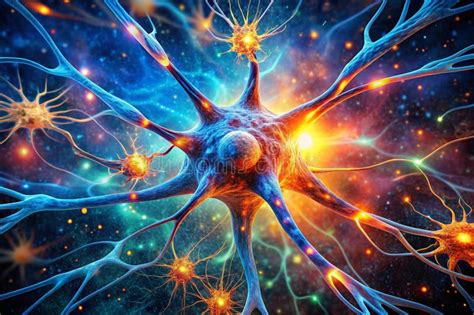 A Cosmic Dance Of Neurons Abstract Art Explores The Microscopic Universe Of Neural Firing And