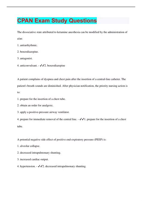 Cpan Exam Study Questions Questions With 100 Correct Answers