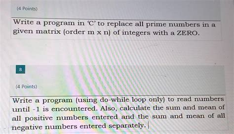 solved 4 points write a program in c to replace all prime numbers in 1 answer