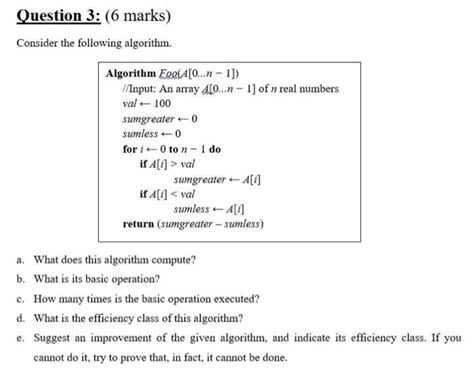 solved algorithm foo a[0 n − 1] input an array