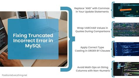 Truncated Incorrect Double Value Error In Mysql Solved Position Is