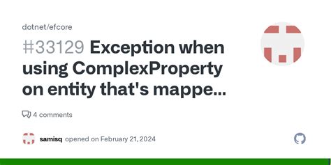 Exception When Using Complexproperty On Entity Thats Mapped To A Table