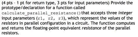 Solved 4 Pts 1 Pt For Return Type 3 Pts For Input Chegg Com