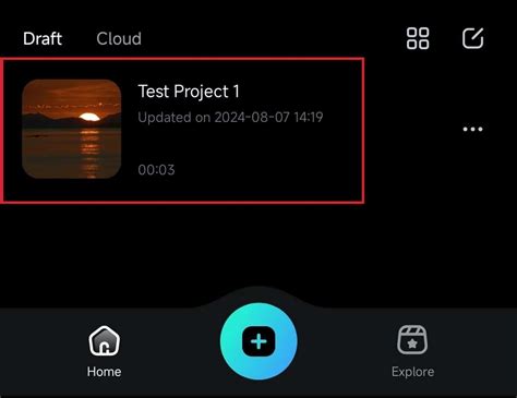 Open A Project In Filmora Mobile