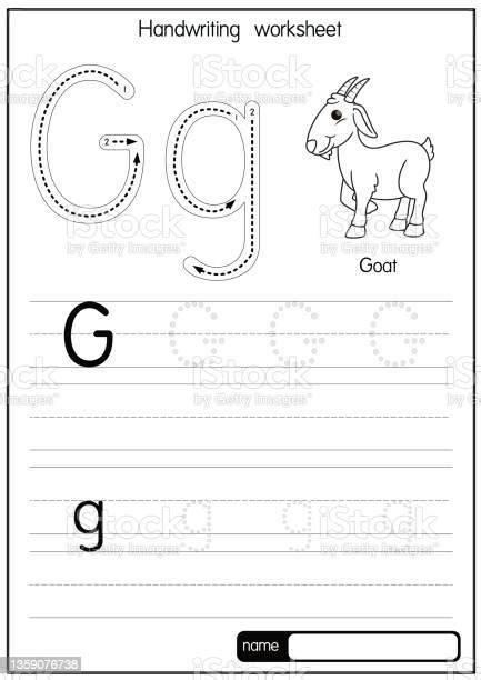 알파벳 문자 G 어퍼 케이스 또는 어린이 학습 연습 Abc에 대 한 대 문자염소의 흑백 벡터 그림 염소 새끼에 대한 스톡 벡터 아트 및 기타 이미지 Istock