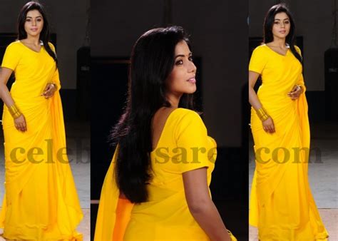 Poorna Plain Yellow Saree Saree Blouse Patterns