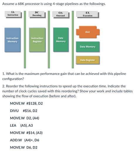 Assume A 68 K Processor Is Using 4 Stage Pipelines As