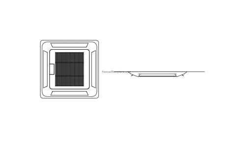 1 Way Cassette Ac Unit Free Cad Drawings