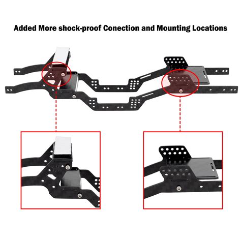Meus Racing Carbon Fiber Lcg Chassis Kit Frame Girder For Axial Scx24 Deadbolt Jlu C10 Bronco 90081