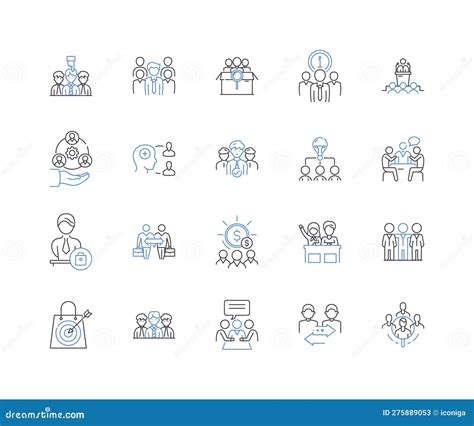Collective Endeavor Line Icons Collection Collaboration Teamwork Unity Synergy Cooperation