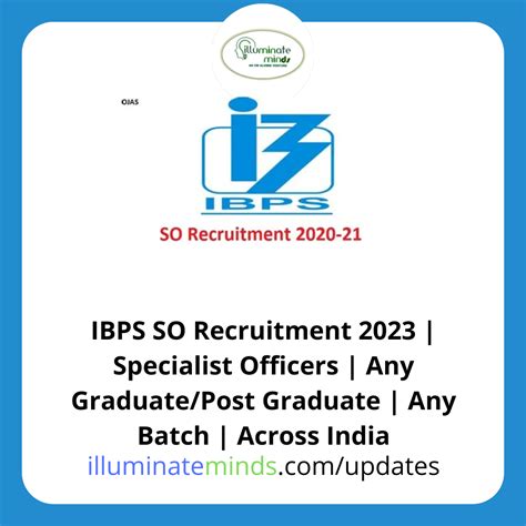 Ibps So Recruitment 2023 Specialist Officers Any Graduatepost