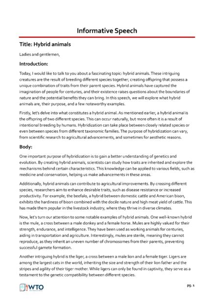 How To Structure Informative Speech Outline Examples