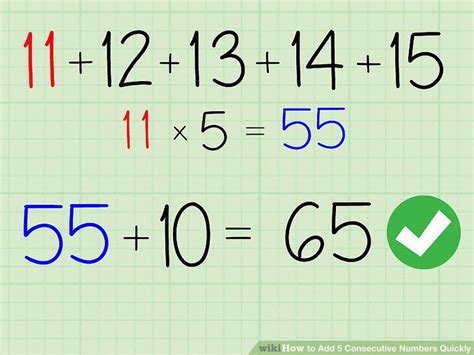 3 Ways To Add 5 Consecutive Numbers Quickly Wikihow