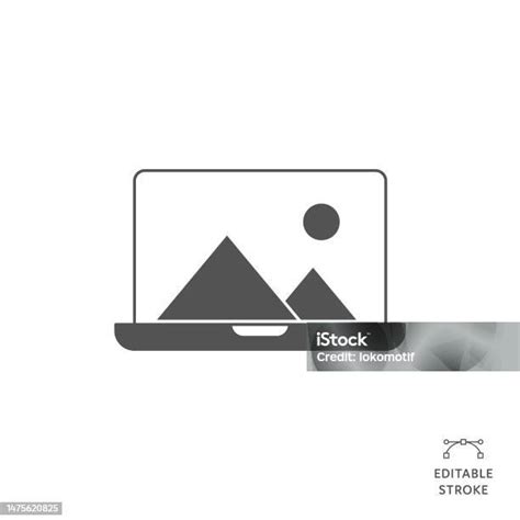 이미지 갤러리 편집 가능한 획이 있는 플랫 라인 아이콘 아이콘은 웹 디자인 모바일 앱 Ui Ux 및 Gui 디자인에 적합합니다