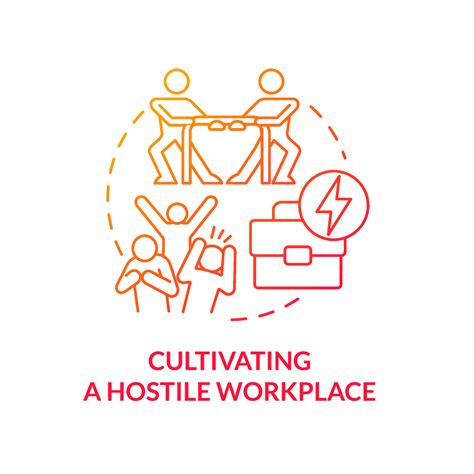 Cultivating Hostile Workplace Red Gradient Concept Icon Unethical Organizational Behavior