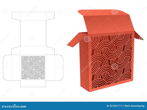 Packaging Box With Stenciled Pattern Die Cut Template Vector Illustration