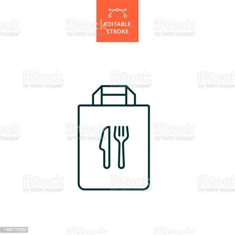편집 가능한 스트로크가 있는 테이크아웃 식품 라인 아이콘입니다 아이콘은 웹 디자인 모바일 앱 Ui Ux 및 Gui 디자인에 적합합니다 개념에 대한 스톡 벡터 아트 및 기타