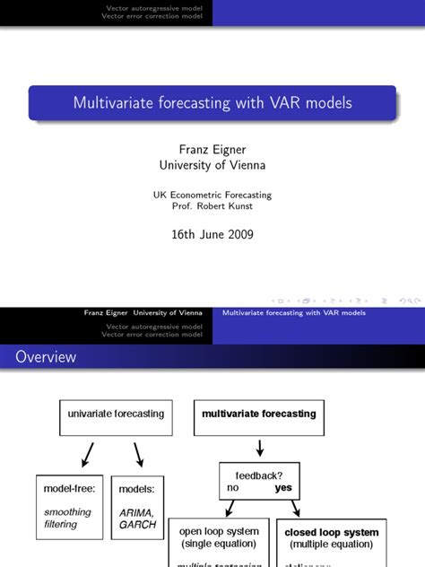 forecasting and var models presentation pdf vector autoregression
