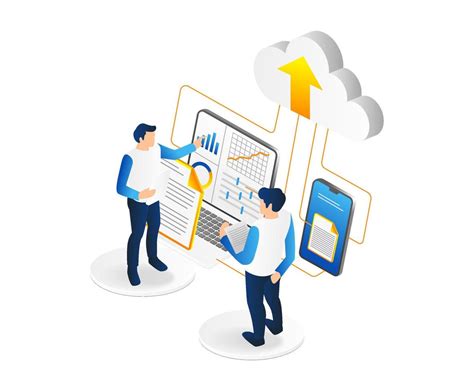 isometric data analytics cloud computing data analysis data analytics
