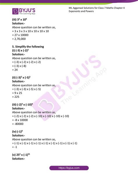 Ml Aggarwal Solutions For Class 7 Maths Chapter 4 Exponents And Powers Download Free Pdf