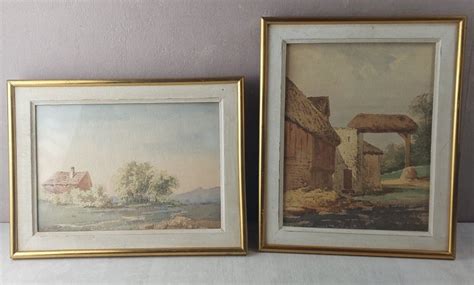 Anciens Tableaux Aquarelles Décor Paysages à Identifier