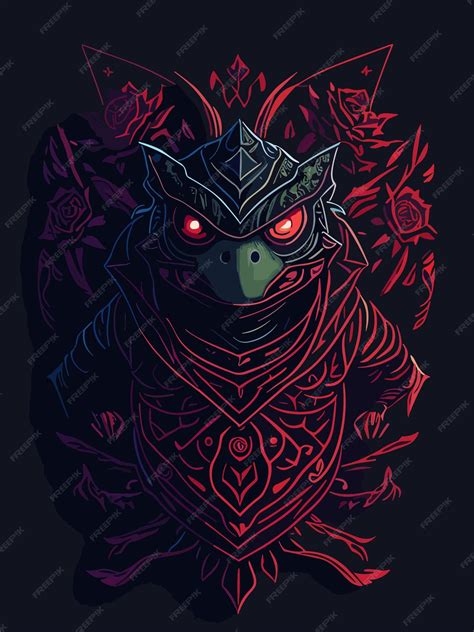 Premium Vector A Mysterious Fantasy Ninja Frog Illustration Artwork