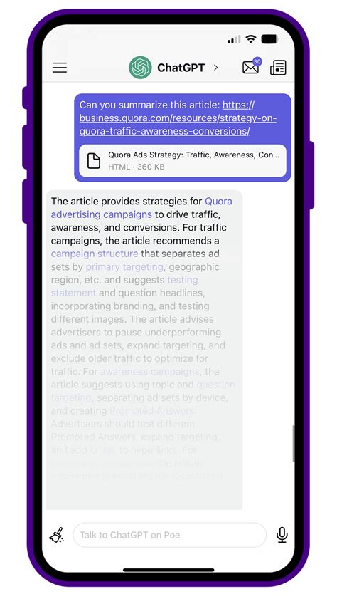 Poe For Quora Promoted Answers Get AI Writing Help
