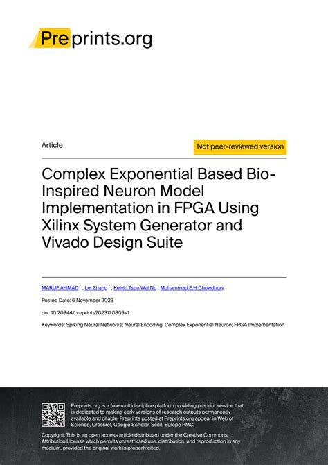 Pdf Complex Exponential Based Bio Inspired Neuron Model