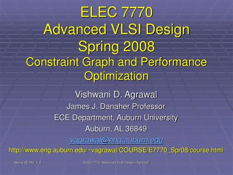 Ppt Elec 7770 Advanced Vlsi Design Spring 2008 Constraint Graph And Performance Optimization