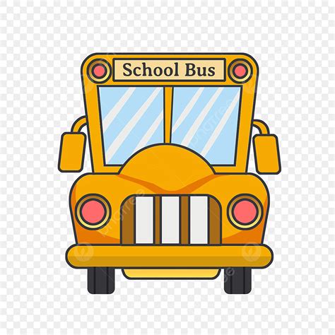 앞 만화 일러스트 라인 노란색 스쿨 버스 클립 아트 정면 선 스쿨 버스 클립 아트 Png 일러스트 및 Psd 이미지 무료 다운로드 Pngtree