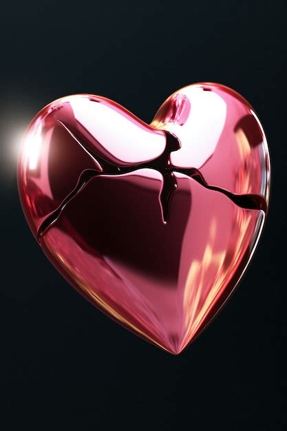 Close Up Pink Broken Hearts Ai Generated Image