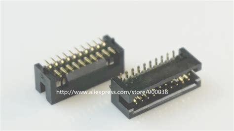 Pcs SMT Box Header Mm X P Pin Dual Row With Locating Peg Post Straight Male Pins