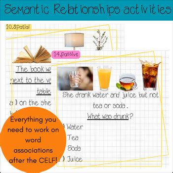 CELF 5 Semantic Relationship Activities BUNDLE Speech Language Therapy