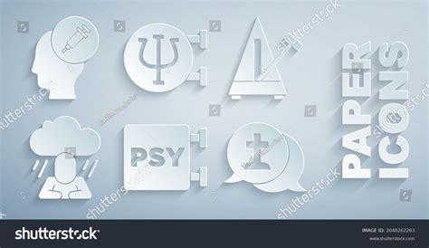 Set Psychology Psi Metronome Pendulum Depression Stock Vector Royalty