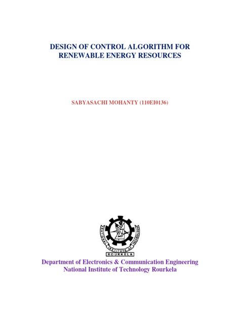 Control Algorithms For Renewable Energy Pdf Photovoltaics Photovoltaic System