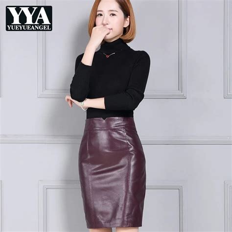 Red Leather Skirts For Women