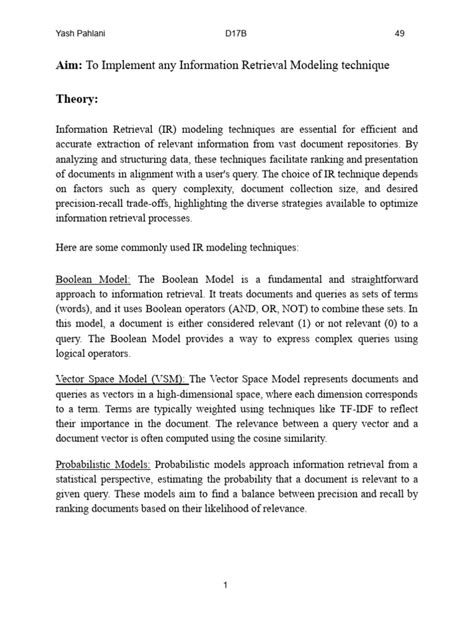 Information Retrieval Practical Pdf Information Retrieval