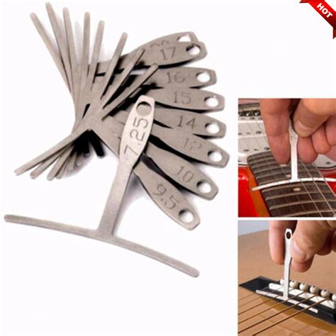 Lal 9 ชิ้นกีตาร์ Spoke Gauge T Shape ไม้บรรทัด Fingerboard วัด Luthier เครื่องมือคอ Frets Arc