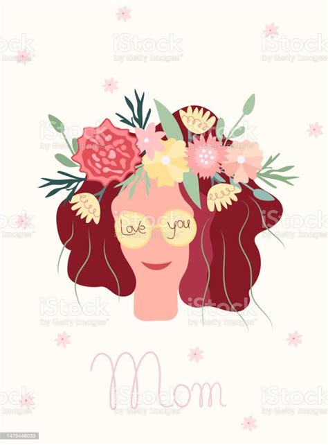 그녀의 머리에 꽃 화환을 가진 여자와 귀여운 배너 봄 개화 인사말 카드 배너 카드 포스터에 이상적입니다 벡터 그림입니다 꽃 식물에 대한 스톡 벡터 아트 및 기타 이미지