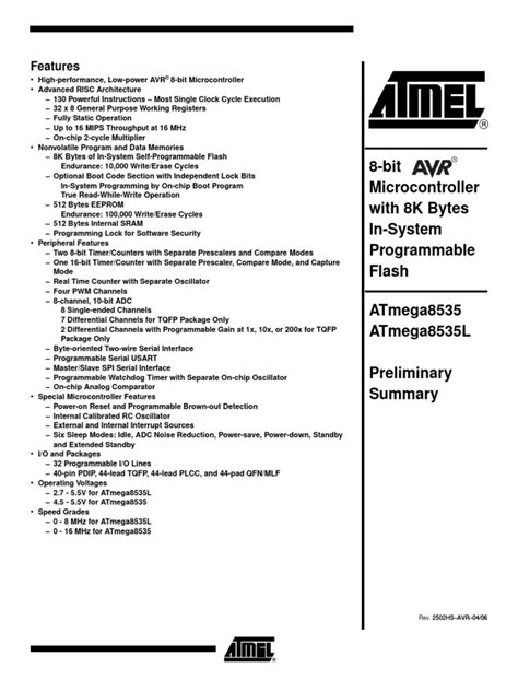 Resumen Atmega8535 Pdf Microcontroller Flash Memory