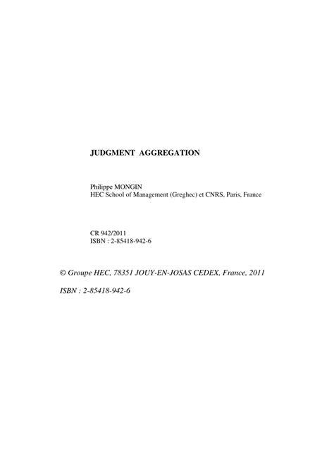 Pdf Judgment Aggregation